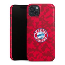 DeinDesign iPhone 15 Plus Handy Premium Case Smartphone Handyh&uuml;lle Schutzh&uuml;lle gl&auml;nzend Camouflage Fcb Fc Bayern M&uuml;nchen Premium Case