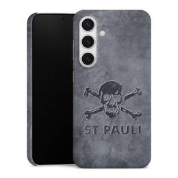DeinDesign Galaxy S24 Handy Premium Case Smartphone Handyh&uuml;lle Schutzh&uuml;lle matt Logo Fc St. Pauli Concrete Premium Case