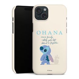 DeinDesign iPhone 15 Plus Handy Premium Case Smartphone Handyh&uuml;lle Schutzh&uuml;lle gl&auml;nzend Lilo & Stitch Disney Official Licensed Product Premium Case