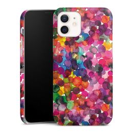 DeinDesign iPhone 12 Handy Premium Case Smartphone Handyh&uuml;lle Schutzh&uuml;lle matt Water Colour Colourful Points Premium Case