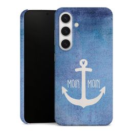 DeinDesign Galaxy S24 Handy Premium Case Smartphone Handyh&uuml;lle Schutzh&uuml;lle matt Anchor Maritim Blue Premium Case