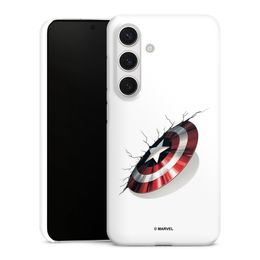 DeinDesign Galaxy S24 Handy Premium Case Smartphone Handyh&uuml;lle Schutzh&uuml;lle gl&auml;nzend Captain America Official Licensed Product Marvel Premium Case