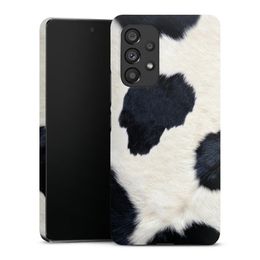 DeinDesign Galaxy A53 5G Handy Premium Case Smartphone Handyh&uuml;lle Schutzh&uuml;lle gl&auml;nzend Animal Print Animal Look Cow Skin Premium Case