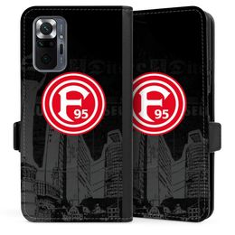 DeinDesign Xiaomi Redmi Note 10 Pro Handy Klapph&uuml;lle Handyh&uuml;lle aus Kunst Leder schwarz Flip Case Logo Official Licensed Product Fortuna D&uuml;sseldorf Sideflip mit 