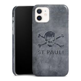 DeinDesign iPhone 12 Handy Premium Case Smartphone Handyh&uuml;lle Schutzh&uuml;lle gl&auml;nzend Logo Fc St. Pauli Concrete Premium Case