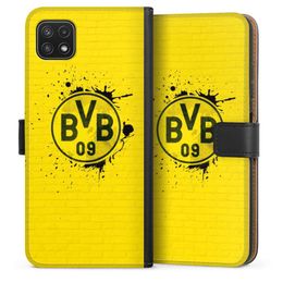 DeinDesign Galaxy A22 5G Handy Klapph&uuml;lle Handyh&uuml;lle aus Kunst Leder schwarz Flip Case Borussia Dortmund Official Licensed Product Bvb Sideflip mit langer Lasche