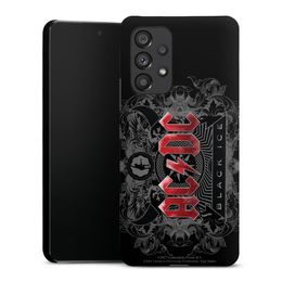DeinDesign Galaxy A53 5G Handy Premium Case Smartphone Handyh&uuml;lle Schutzh&uuml;lle matt Black Ice Merchandise Acdc Premium Case