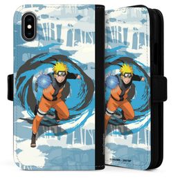 DeinDesign iPhone X Handy Klapph&uuml;lle Handyh&uuml;lle aus Kunst Leder schwarz Flip Case Official Licensed Product Manga Naruto Shippuden Sideflip mit langer Lasche