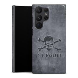 DeinDesign Galaxy S23 Ultra Handy Premium Case Smartphone Handyh&uuml;lle Schutzh&uuml;lle gl&auml;nzend Logo Fc St. Pauli Concrete Premium Case