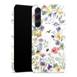 DeinDesign Galaxy A55 5G Handy Premium Case Smartphone Handyh&uuml;lle Schutzh&uuml;lle matt Flowers Bee Muster Premium Case