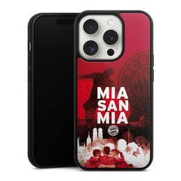DeinDesign iPhone 15 Pro Handy Gallery Case Handyh&uuml;lle 9H Geh&auml;rtetes Glas R&uuml;ckseite H&uuml;lle Mia San Mia Fcb Fc Bayern M&uuml;nchen Gallery Case