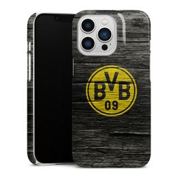 DeinDesign iPhone 13 Pro Handy Premium Case Smartphone Handyh&uuml;lle Schutzh&uuml;lle gl&auml;nzend Wooden Look Bvb Borussia Dortmund Premium Case