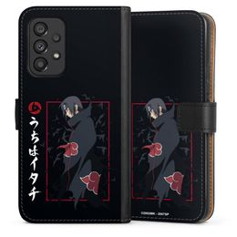 DeinDesign Galaxy A53 5G Handy Klapph&uuml;lle Handyh&uuml;lle aus Kunst Leder schwarz Flip Case Itachi Uchiha Official Licensed Product Naruto Shippuden Sideflip mit 