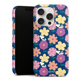 DeinDesign iPhone 15 Pro Handy Premium Case Smartphone Handyh&uuml;lle Schutzh&uuml;lle matt Muster Snoopy Flowers Premium Case