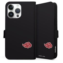 DeinDesign iPhone 14 Pro Max Handy Klapph&uuml;lle Handyh&uuml;lle aus Kunst Leder schwarz Flip Case Naruto Shippuden Akatsuki Official Licensed Product Sideflip mit 