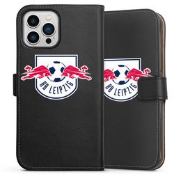 DeinDesign iPhone 13 Pro Max Handy Klapph&uuml;lle Handyh&uuml;lle aus Kunst Leder schwarz Flip Case Official Licensed Product Transparent Rb Leipzig Sideflip mit langer 