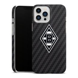 DeinDesign iPhone 13 Pro Max Handy Premium Case Smartphone Handyh&uuml;lle Schutzh&uuml;lle matt Borussia M&ouml;nchengladbach Carbon Gladbach Premium Case