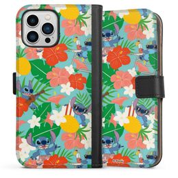 DeinDesign iPhone 13 Pro Max Handy Klapph&uuml;lle Handyh&uuml;lle aus Kunst Leder schwarz Flip Case Lilo & Stitch Movie Disney Sideflip mit langer Lasche