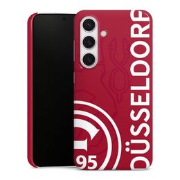 DeinDesign Galaxy S24 Handy Premium Case Smartphone Handyh&uuml;lle Schutzh&uuml;lle gl&auml;nzend Lettering F95 Fortuna D&uuml;sseldorf Premium Case