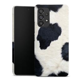 DeinDesign Galaxy A53 5G Handy Premium Case Smartphone Handyh&uuml;lle Schutzh&uuml;lle matt Animal Print Animal Look Cow Skin Premium Case