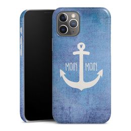 DeinDesign iPhone 12 Pro Handy Premium Case Smartphone Handyh&uuml;lle Schutzh&uuml;lle gl&auml;nzend Anchor Maritim Blue Premium Case