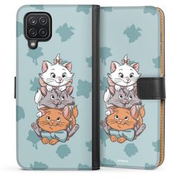 DeinDesign Galaxy A12 Handy Klapph&uuml;lle Handyh&uuml;lle aus Kunst Leder schwarz Flip Case Aristocats Cat Disney Sideflip mit langer Lasche