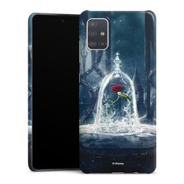 DeinDesign Galaxy A51 Handy Premium Case Smartphone Handyh&uuml;lle Schutzh&uuml;lle gl&auml;nzend Rose The Beauty And The Beast Disney Princess Premium Case