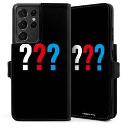DeinDesign Galaxy S21 Ultra 5G Handy Klapph&uuml;lle Handyh&uuml;lle aus Kunst Leder schwarz Flip Case Official Licensed Product Die Drei ??? Logo Sideflip mit Lasche