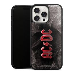 DeinDesign iPhone 15 Pro Max Handy Gallery Case Handyh&uuml;lle 9H Geh&auml;rtetes Glas R&uuml;ckseite H&uuml;lle Merchandise Acdc Logo Gallery Case