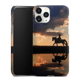 DeinDesign iPhone 11 Pro Handy Premium Case Smartphone Handyh&uuml;lle Schutzh&uuml;lle matt Sunset Horse Horseback Riding Premium Case