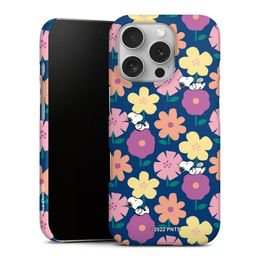 DeinDesign iPhone 16 Pro Handy Premium Case Smartphone Handyh&uuml;lle Schutzh&uuml;lle matt Muster Snoopy Flowers Premium Case