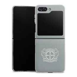 DeinDesign Galaxy Z Flip 5 Handy Hard Case Schutzh&uuml;lle transparent Smartphone Handy H&uuml;lle Bayer 04 Leverkusen Coat Of Arms Official Licensed Product Hard Case