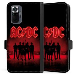 DeinDesign Xiaomi Redmi Note 10 Pro Handy Klapph&uuml;lle Handyh&uuml;lle aus Kunst Leder schwarz Flip Case Band Acdc Official Licensed Product Sideflip mit langer Lasche