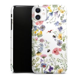 DeinDesign iPhone 11 Handy Premium Case Smartphone Handyh&uuml;lle Schutzh&uuml;lle gl&auml;nzend Muster Flowers Bee Premium Case