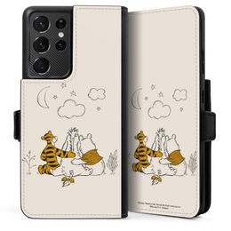 DeinDesign Galaxy S21 Ultra 5G Handy Klapph&uuml;lle Handyh&uuml;lle aus Kunst Leder schwarz Flip Case Disney Winnie The Pooh Official Licensed Product Sideflip mit Lasche