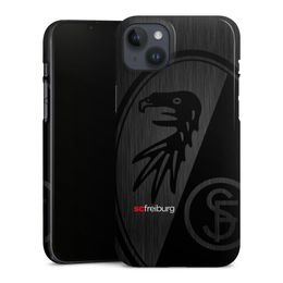 DeinDesign iPhone 14 Plus Handy Premium Case Smartphone Handyh&uuml;lle Schutzh&uuml;lle gl&auml;nzend Sc Freiburg Metallic Look Official Licensed Product Premium Case