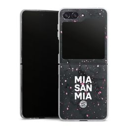 DeinDesign Galaxy Z Flip 5 Handy Hard Case Schutzh&uuml;lle transparent Smartphone Handy H&uuml;lle Fc Bayern M&uuml;nchen Girl Style Mia San Mia Hard Case