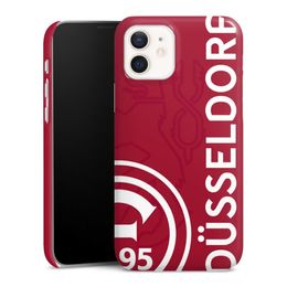 DeinDesign iPhone 12 Handy Premium Case Smartphone Handyh&uuml;lle Schutzh&uuml;lle gl&auml;nzend Lettering F95 Fortuna D&uuml;sseldorf Premium Case