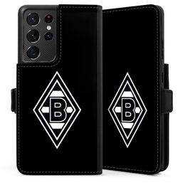 DeinDesign Galaxy S21 Ultra 5G Handy Klapph&uuml;lle Handyh&uuml;lle aus Kunst Leder schwarz Flip Case Borussia M&ouml;nchengladbach Gladbach Coat Of Arms Sideflip mit Lasche
