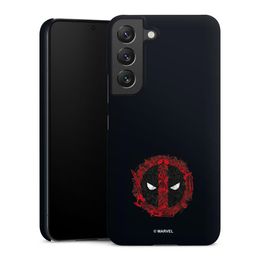DeinDesign Galaxy S22 Handy Premium Case Smartphone Handyh&uuml;lle Schutzh&uuml;lle matt Logo Marvel Deadpool Premium Case
