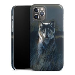 DeinDesign iPhone 12 Pro Handy Premium Case Smartphone Handyh&uuml;lle Schutzh&uuml;lle gl&auml;nzend Wolf Painting Nature Premium Case