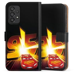 DeinDesign Galaxy A33 5G Handy Klapph&uuml;lle Handyh&uuml;lle aus Kunst Leder schwarz Flip Case Cars Lightning Mcqueen 95 Official Licensed Product Sideflip mit langer 