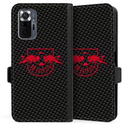 DeinDesign Xiaomi Redmi Note 10 Pro Handy Klapph&uuml;lle Handyh&uuml;lle aus Kunst Leder schwarz Flip Case Carbon Official Licensed Product Rb Leipzig Sideflip mit langer