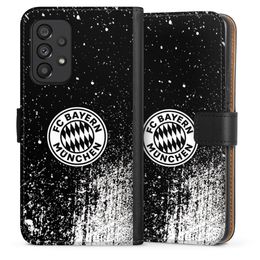 DeinDesign Galaxy A53 5G Handy Klapph&uuml;lle Handyh&uuml;lle aus Kunst Leder schwarz Flip Case Fcb Fc Bayern M&uuml;nchen Official Licensed Product Sideflip mit langer Lasche