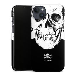DeinDesign iPhone 14 Plus Handy Premium Case Smartphone Handyh&uuml;lle Schutzh&uuml;lle gl&auml;nzend Totenkopf Fc St. Pauli Official Licensed Product Premium Case