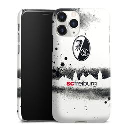 DeinDesign iPhone 11 Pro Handy Premium Case Smartphone Handyh&uuml;lle Schutzh&uuml;lle gl&auml;nzend Logo Sc Freiburg Skyline Premium Case