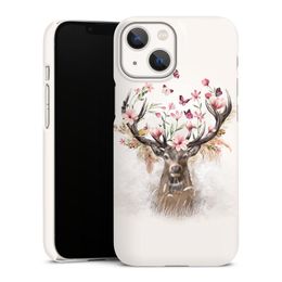 DeinDesign iPhone 13 Mini Handy Premium Case Smartphone Handyh&uuml;lle Schutzh&uuml;lle gl&auml;nzend Deer Flowers Animals Premium Case
