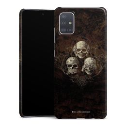 DeinDesign Galaxy A51 Handy Premium Case Smartphone Handyh&uuml;lle Schutzh&uuml;lle gl&auml;nzend Gothic Art Skulls Premium Case
