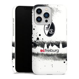 DeinDesign iPhone 13 Pro Handy Premium Case Smartphone Handyh&uuml;lle Schutzh&uuml;lle gl&auml;nzend Skyline Sc Freiburg Logo Premium Case