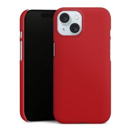 DeinDesign iPhone 15 Handy Premium Case Smartphone Handyhülle Schutzhülle matt Red Colour Unicoloured Premium Case
